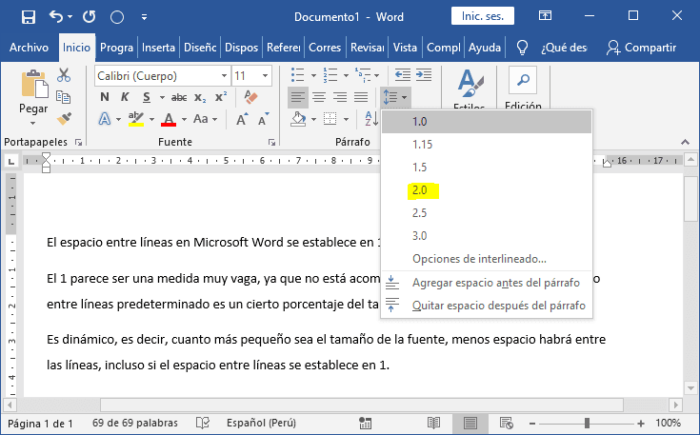 Cómo Configurar Espacio Doble en Word » Word Fácil