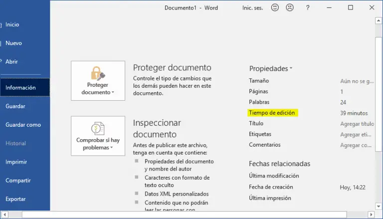 ¿Cuánto tiempo de edición has empleado? » MS Word Fácil!