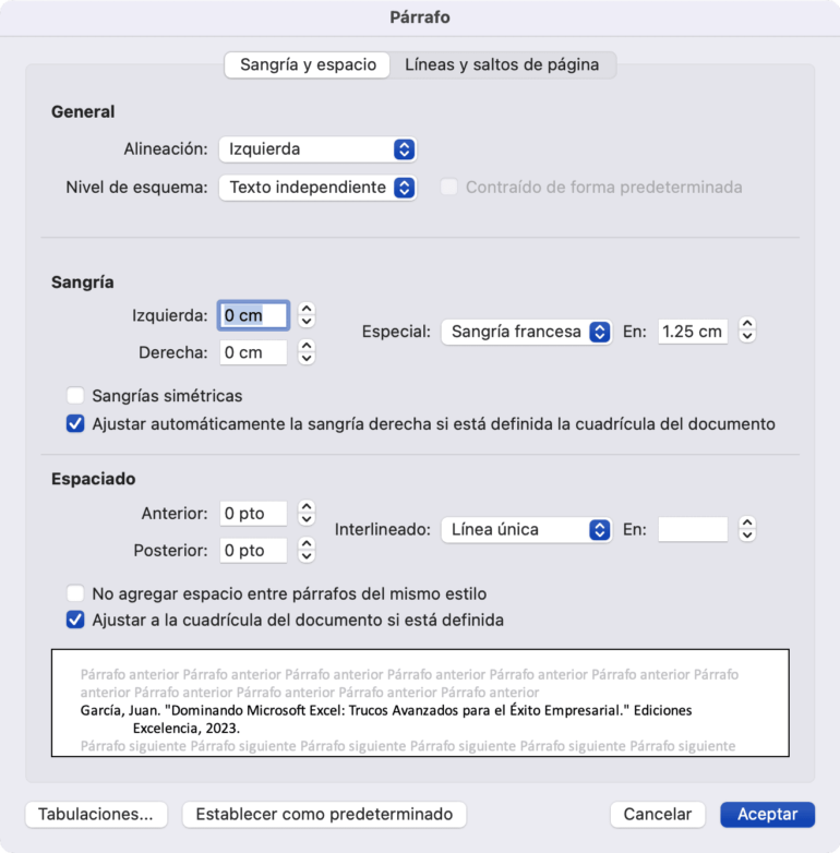 Cómo poner sangría francesa en Word: Guía completa